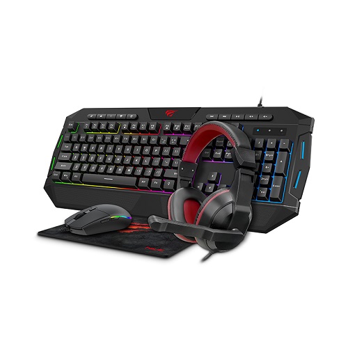 Havit Kb501cm Gaming Wired Keyboard Mouse Headphone Mousepad Combo 4 In 1