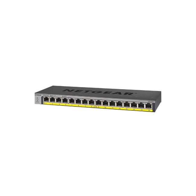 NETGEAR GS116LP 16-PORT GIGABIT UNMANAGED SWITCH W/16-PORT PoE/PoE PLUS