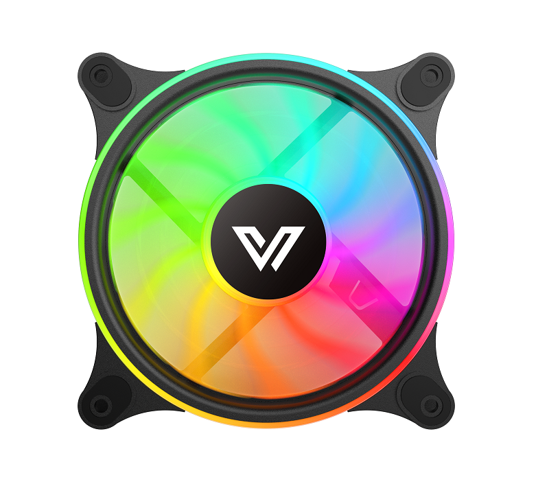 VALUE-TOP 1298S 12CM Black Ring Light Static RGB Case Fan
