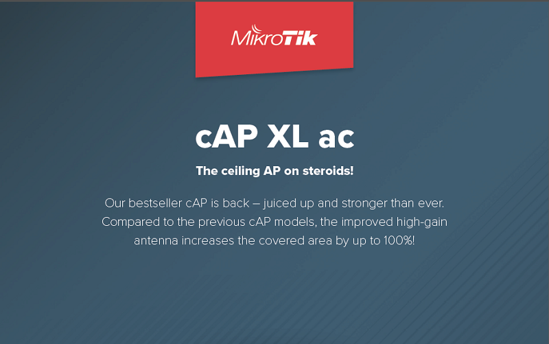 MIKROTIK RBcAPGi-5acD2nD-XL DUAL BAND WLS ACCESS POINT with 2xGIGABIT PORTS