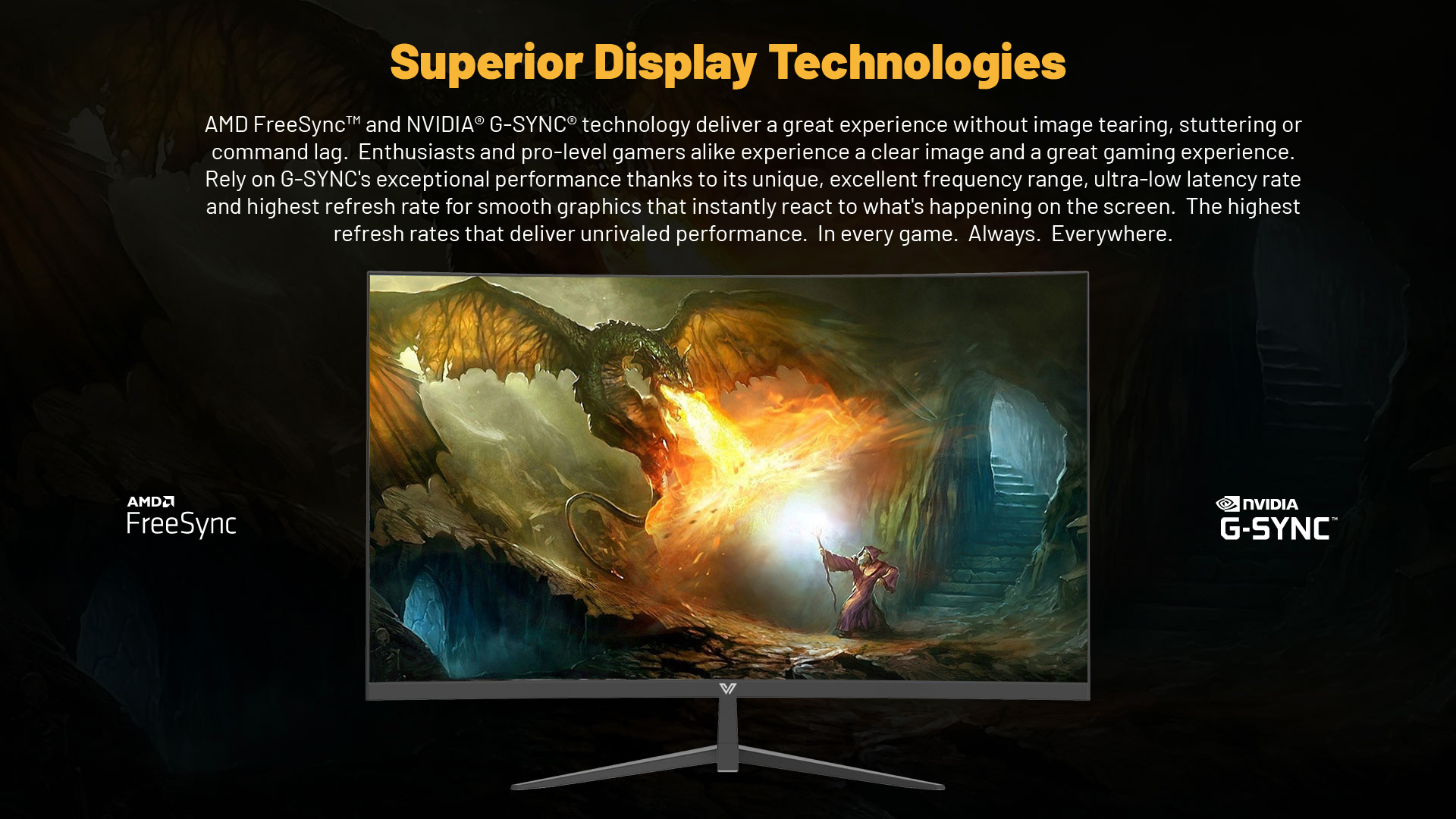 Value-Top RZ24VFR180 23.6" Full HD 180Hz Curved Gaming LED Monitor