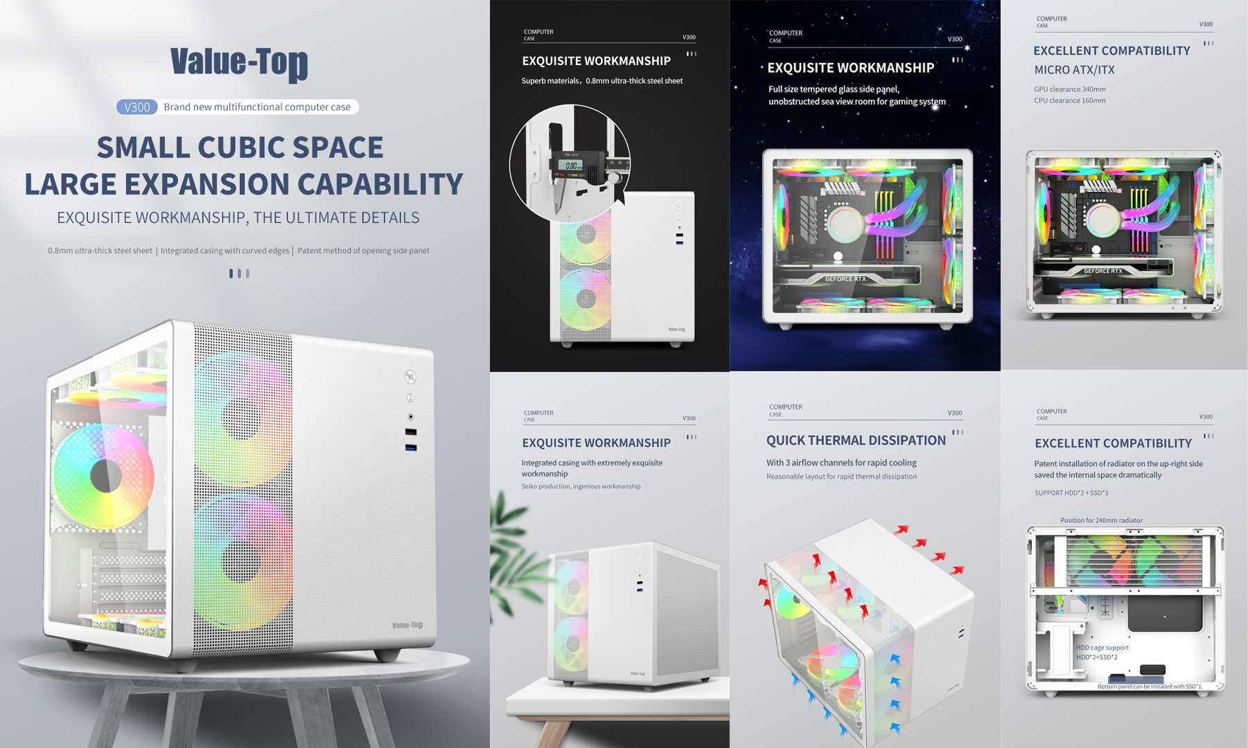 Value-Top V300W Micro ATX Compact Gaming Casing