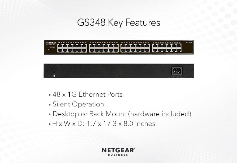 Netgear GS348 48-Port Gigabit Unmanaged Rackmount Switch