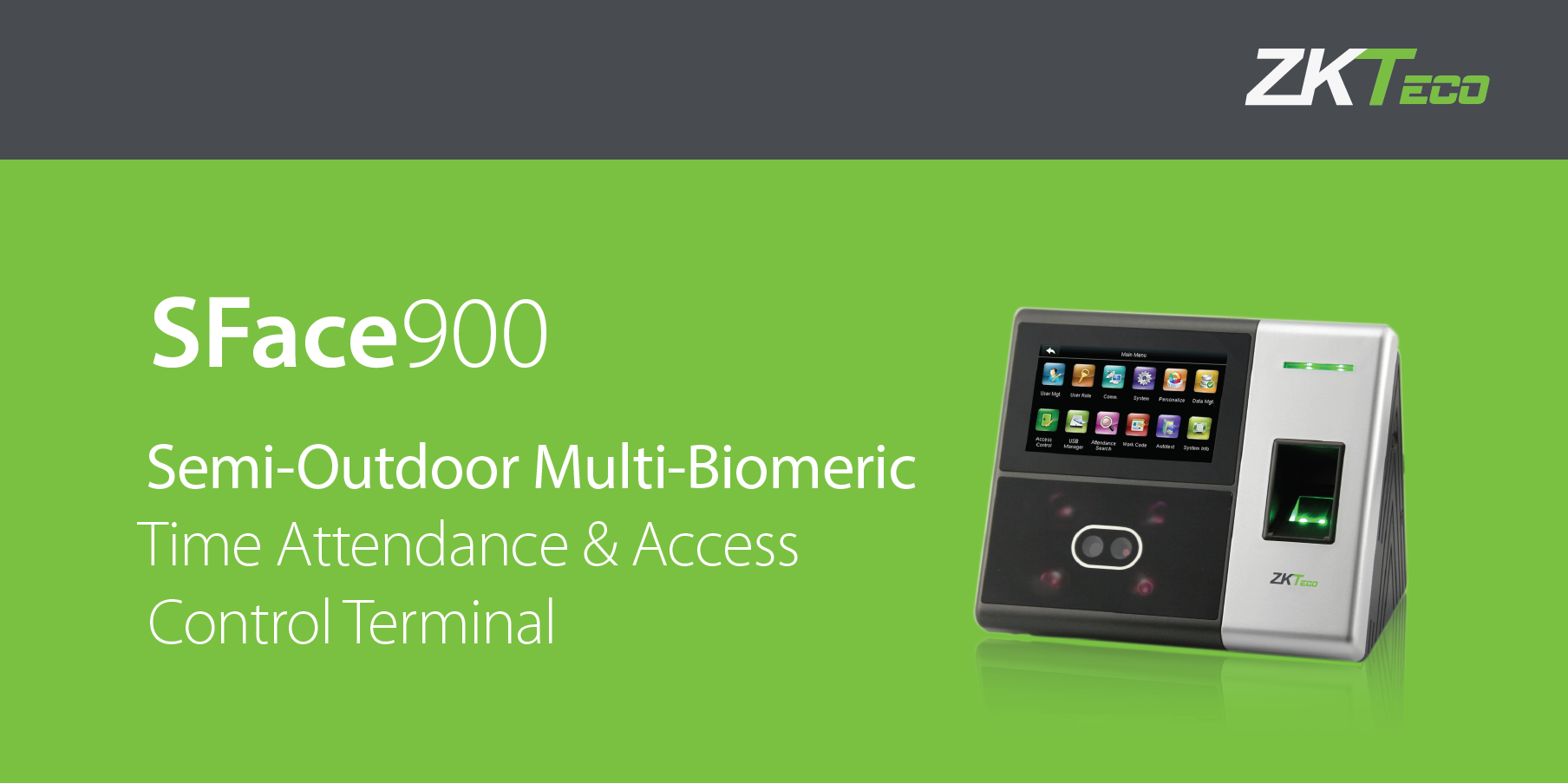 ZKTeco SFace900 Multi-Biometric Time Attendance and Access Control Terminal