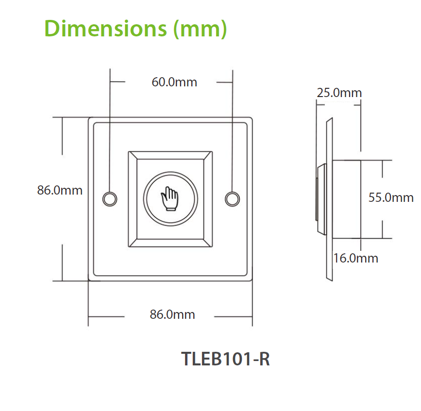 ZKTeco TLEB101-R Exit Button With Remote