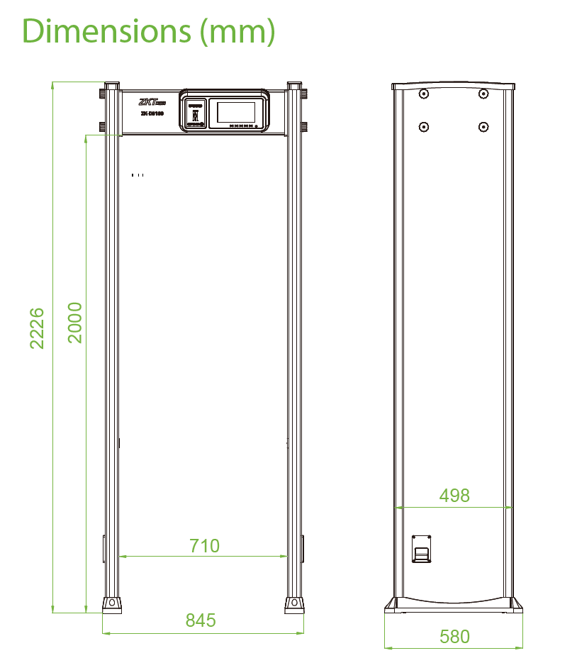 ZKTeco ZK-D3180 Walk Through 18 zones Metal Detector