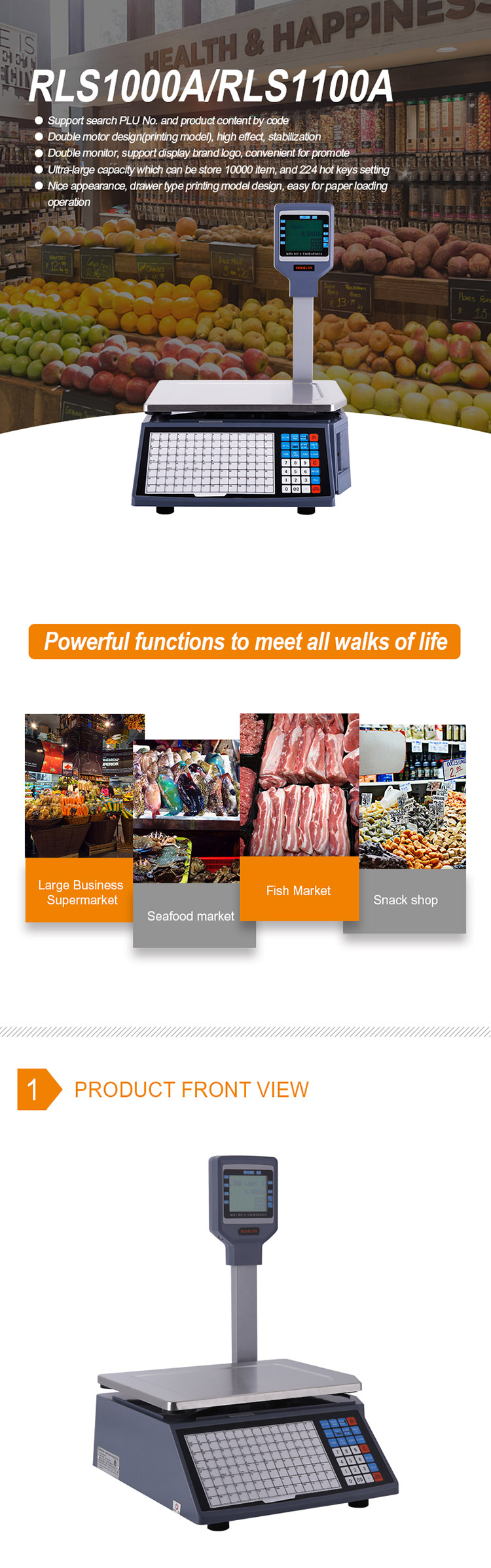 RONGTA RLS1100A-LS DIGITAL WEIGHING SCALE FOR BARCODE LABEL PRINTING