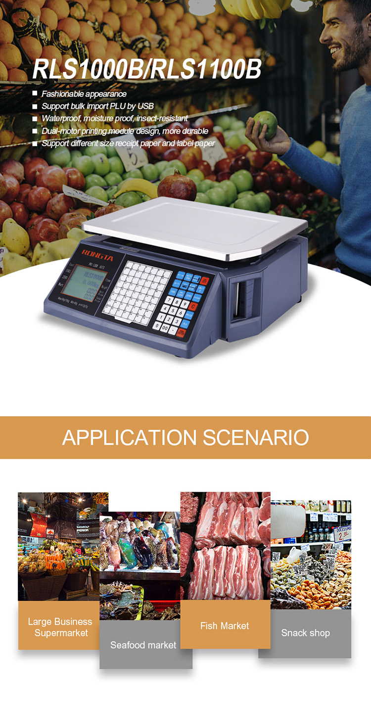 RONGTA RLS1100B-LS DIGITAL BARCODE LABEL COUNTER SCALE