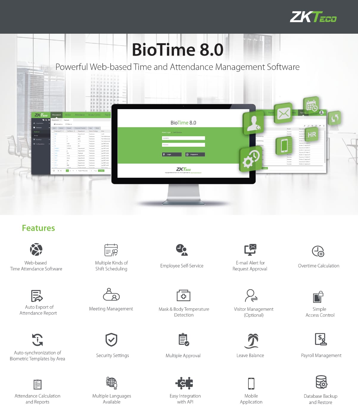 ZKTeco BioTime 8.0 Time Attendance Software