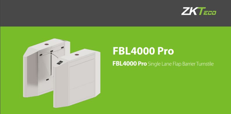 ZKTeco FBL4000 PRO SINGLE LANE FLAP BARRIER