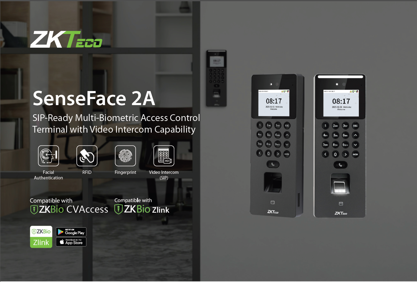 ZKTeco SenseFace 2A INTELLIGENT FACIAL AUTHENTICATION ACCESS CONTROL ...