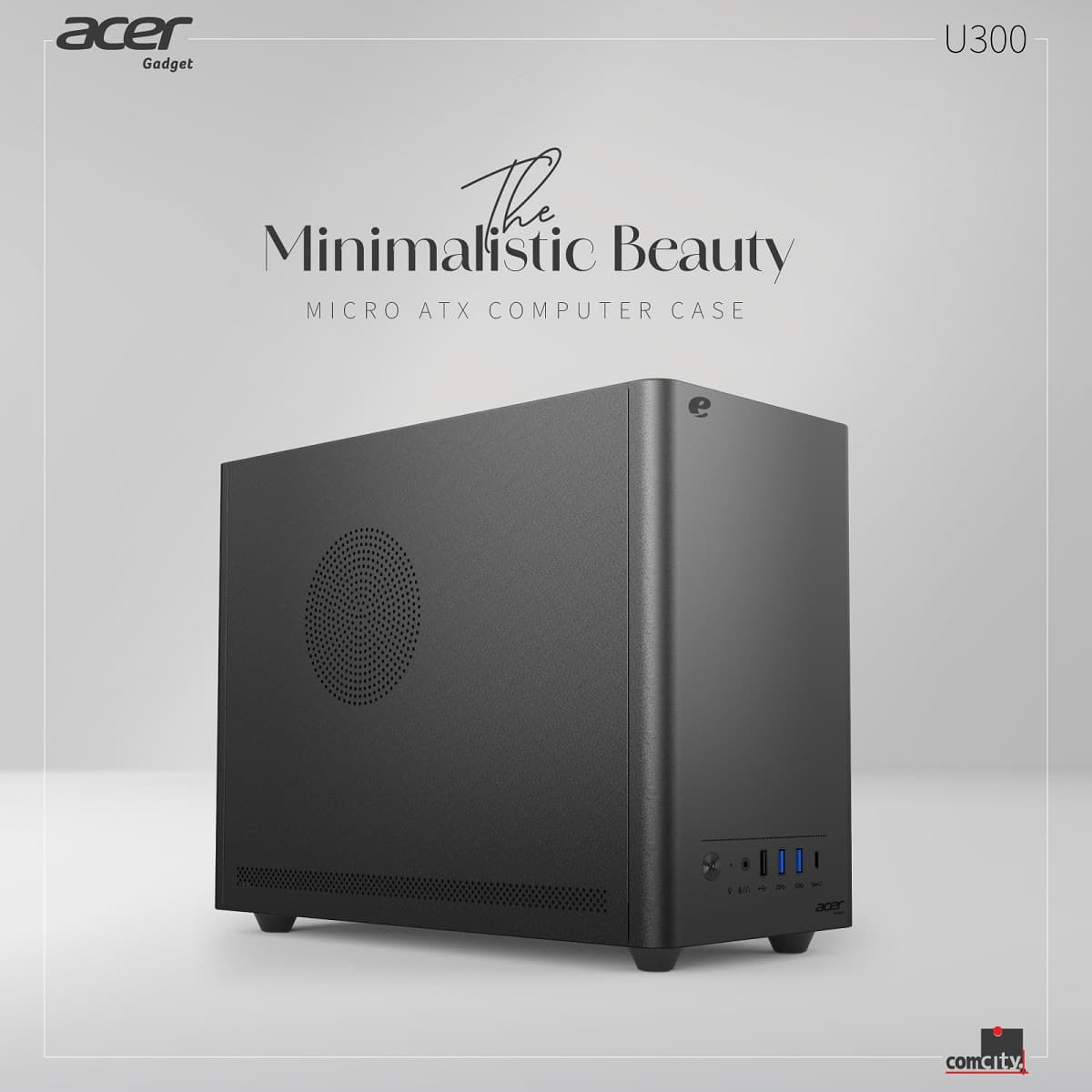 ACER GADGET U300B BLACK MICRO ATX BUSINESS CASE