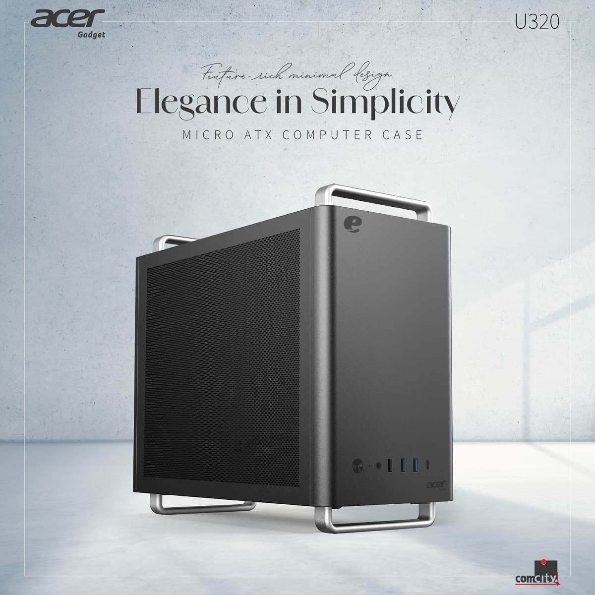 ACER GADGET U320BM BLACK MICRO ATX BUSINESS CASE