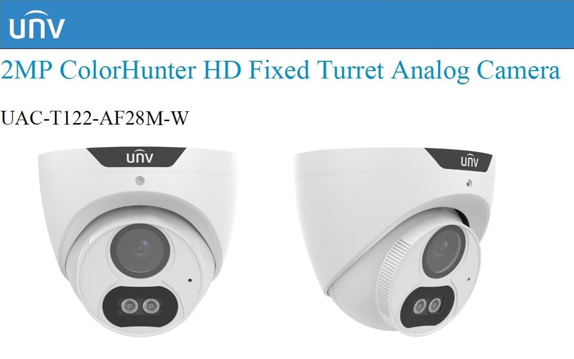 UNV UAC-T122-AF28M-W 2.0MP/2.8mm/BUILT IN MIC/40m IR DOME HD ...