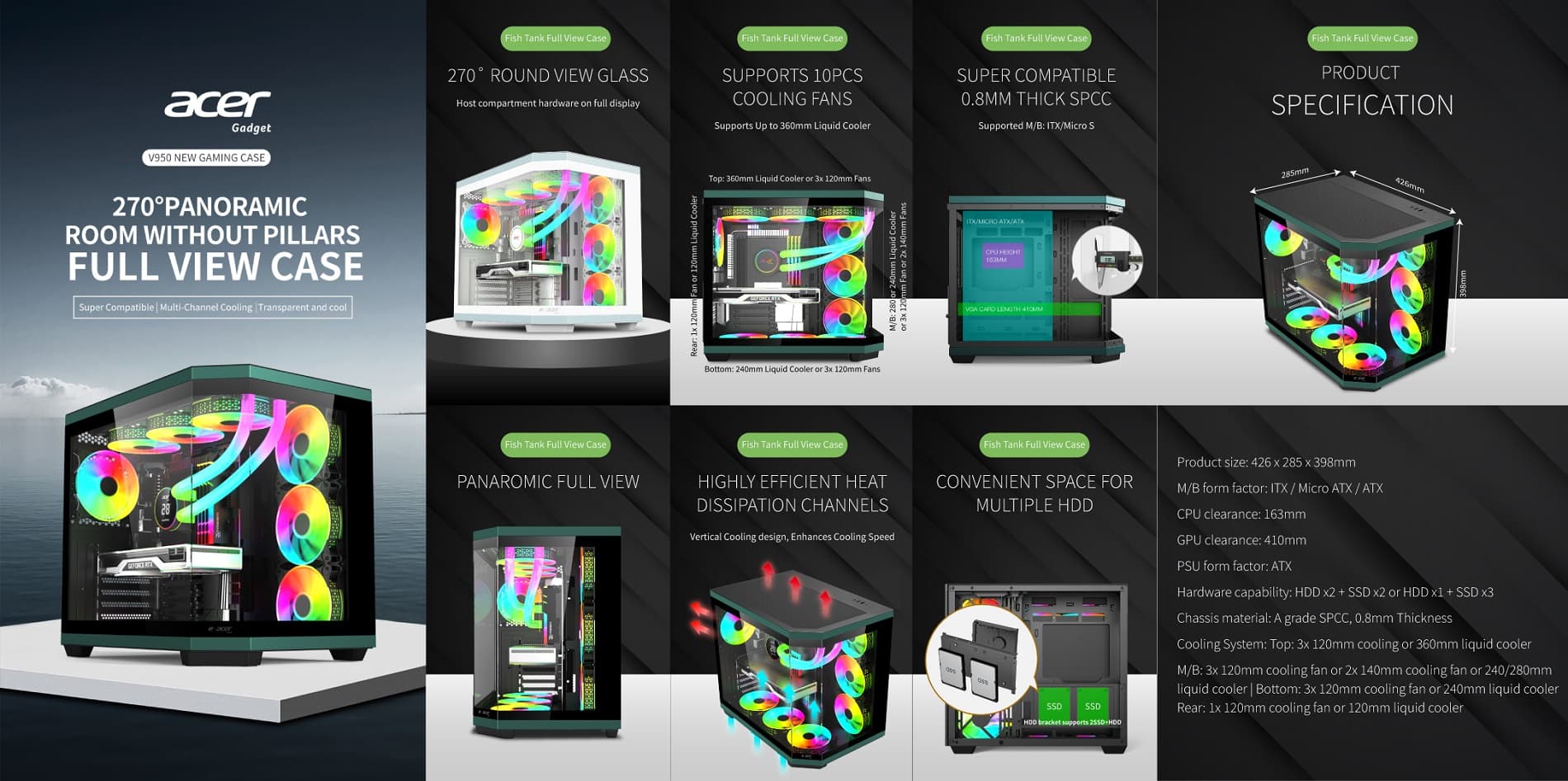 ACER GADGET V950W WHITE ATX GAMING CASE